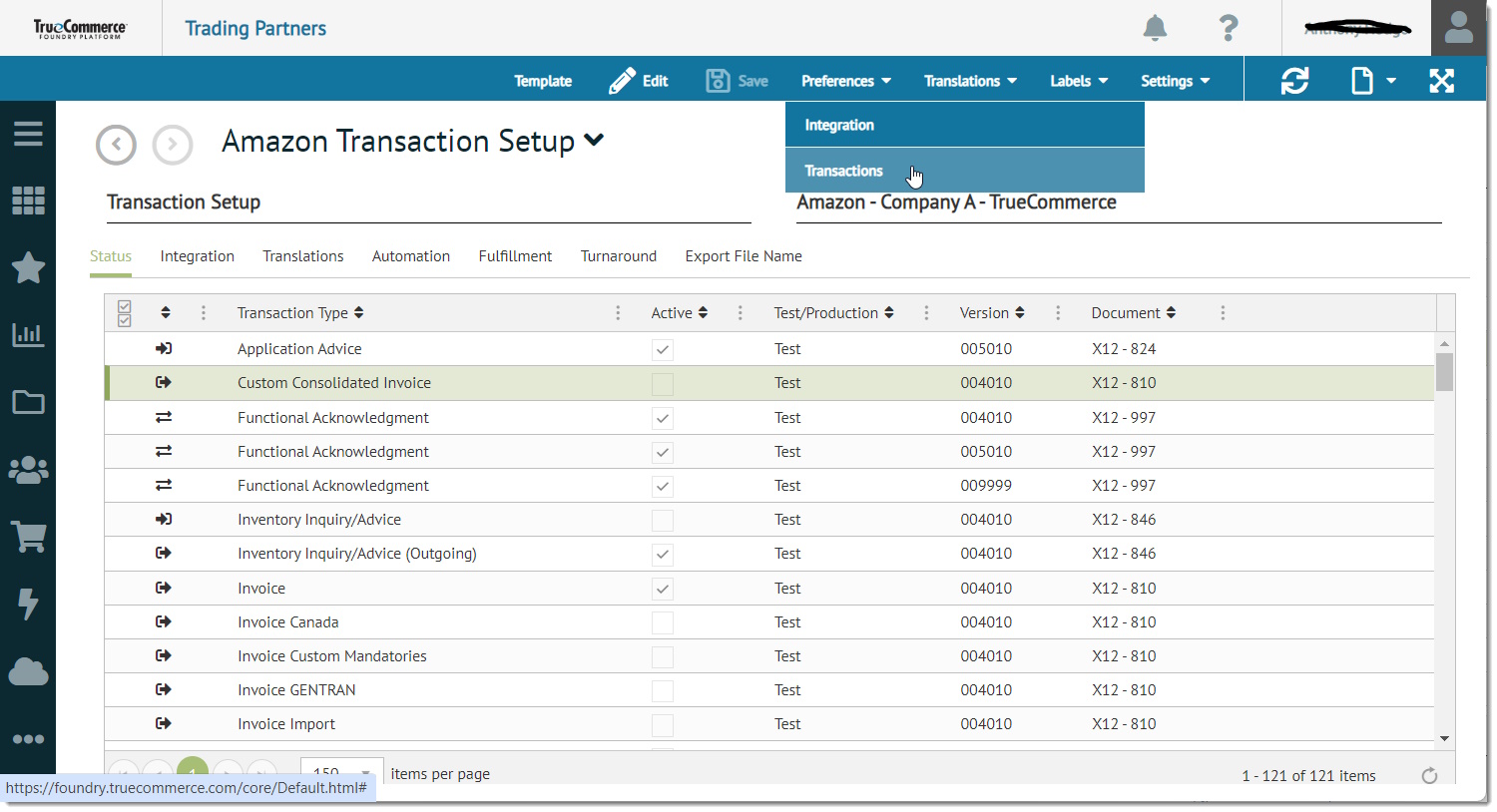 About Transaction Setup